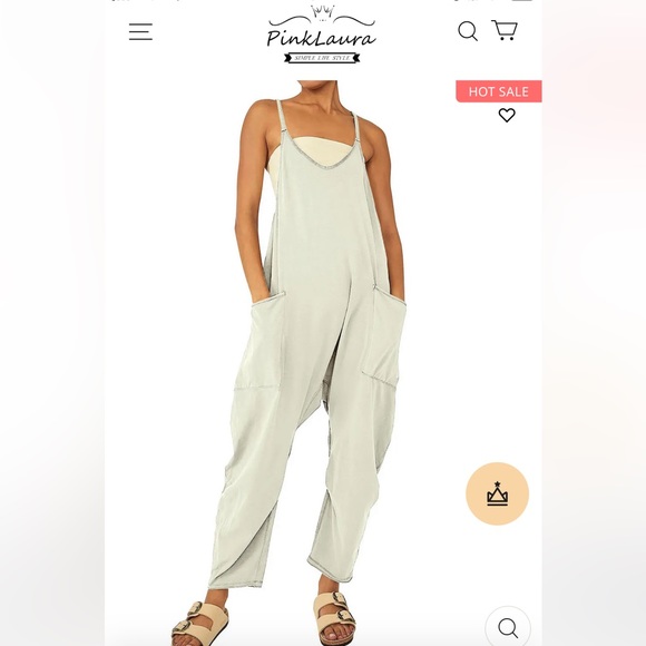 Pink Laura | Pants & Jumpsuits | Pink Laura Wide Leg Jumpsuit With ...